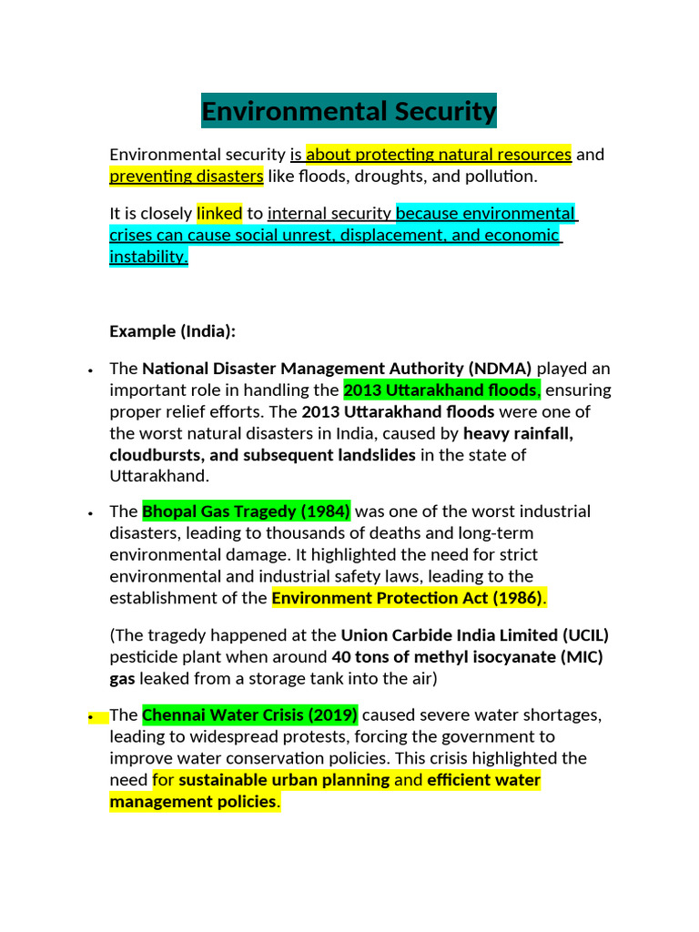 DIMENSION Environmental Security | PDF | Natural Environment | Physical Geography