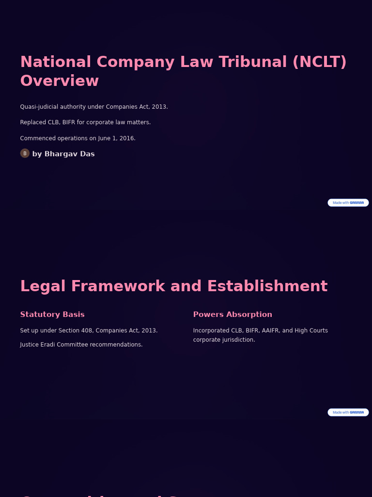 NCLT Overview: Structure & Functions | PDF