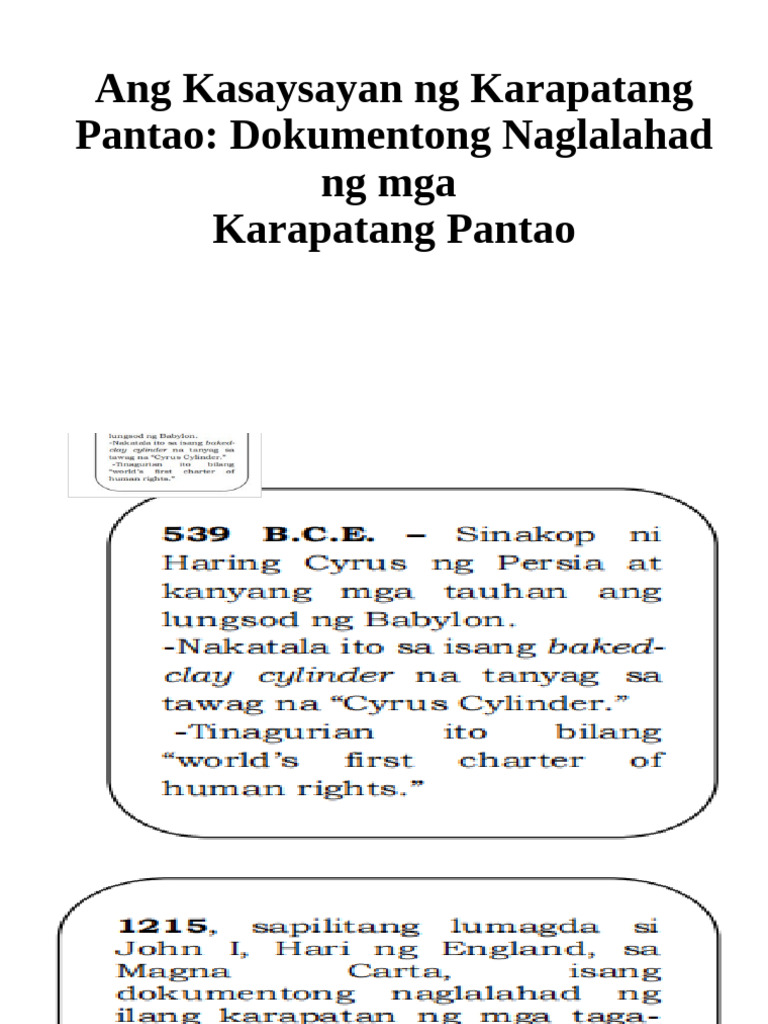Ang Kasaysayan NG Karapatang Pantao | PDF