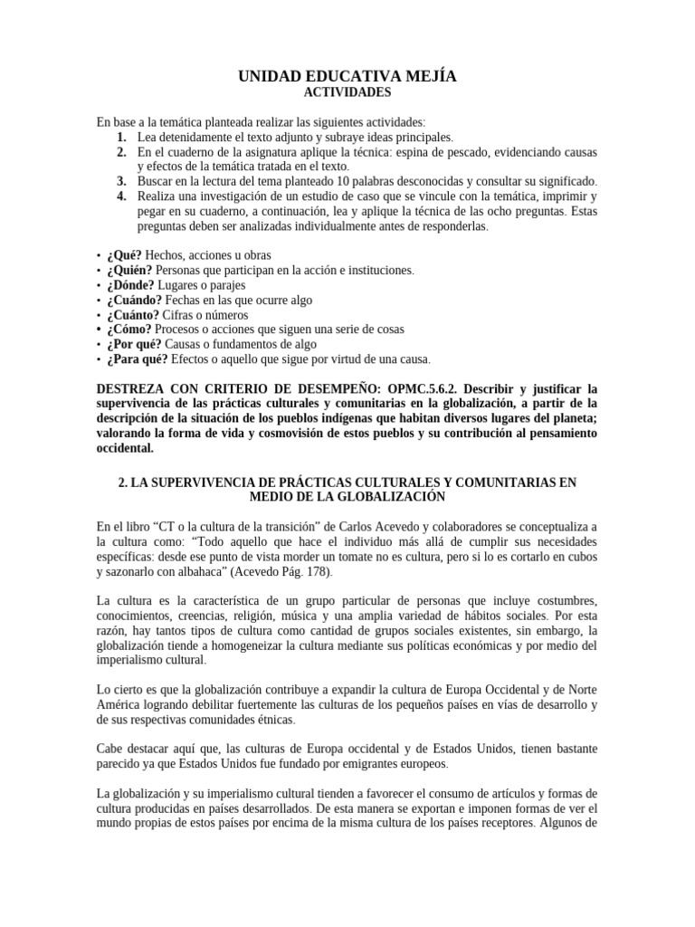 Supervivencia de Prácticas Culturales | PDF | Globalización | Europa