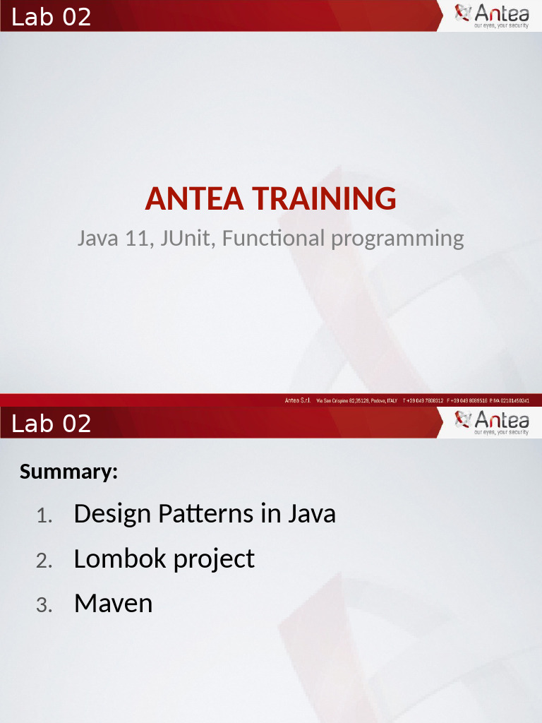 Lab 02 Design Patterns, Maven, Lombok | PDF