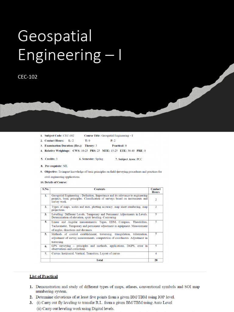 Lecture - Geospatial Engg | PDF