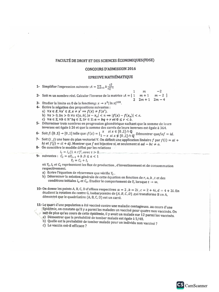 Math FDSE 2016 2022 | PDF