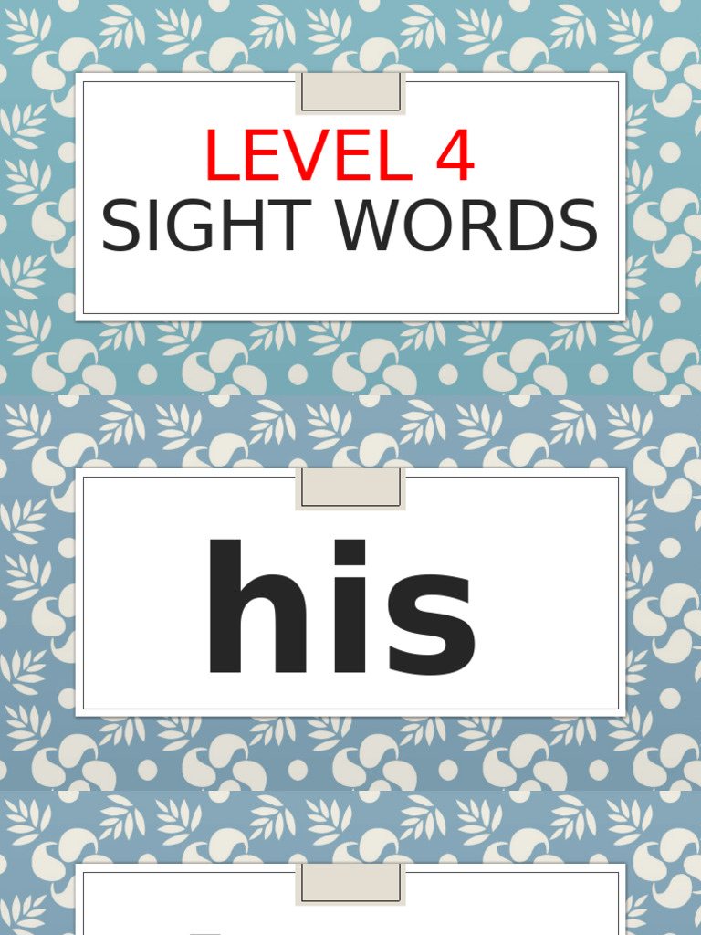 Level 4 Sight Words | PDF