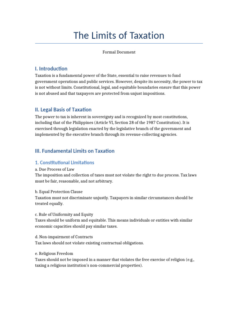 The_Limits_of_Taxation | PDF | Taxes | Taxation In The United States