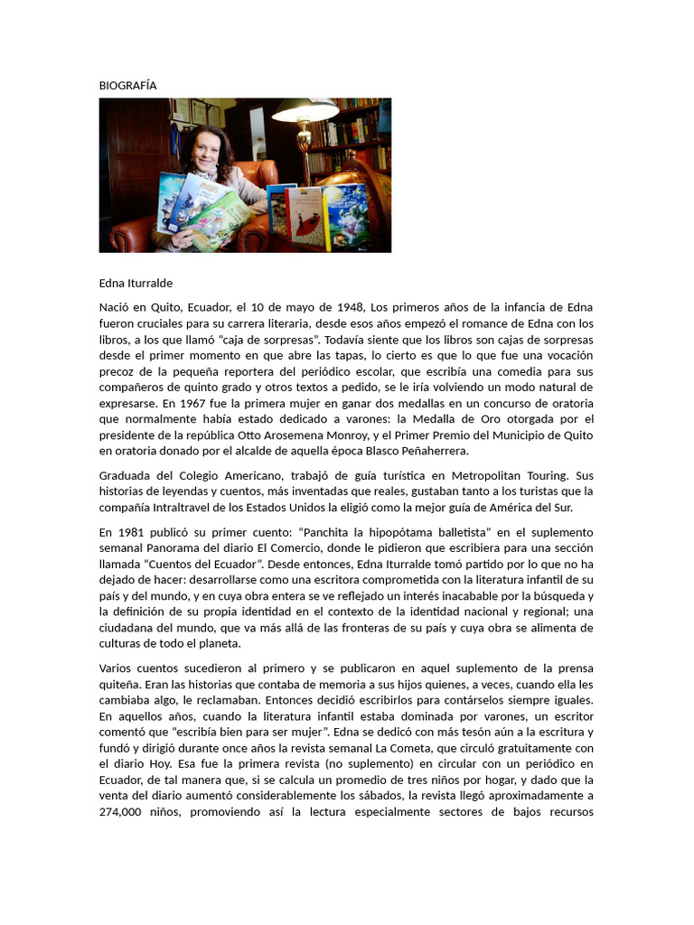 Biografía de Edna Iturralde | PDF | Ecuador