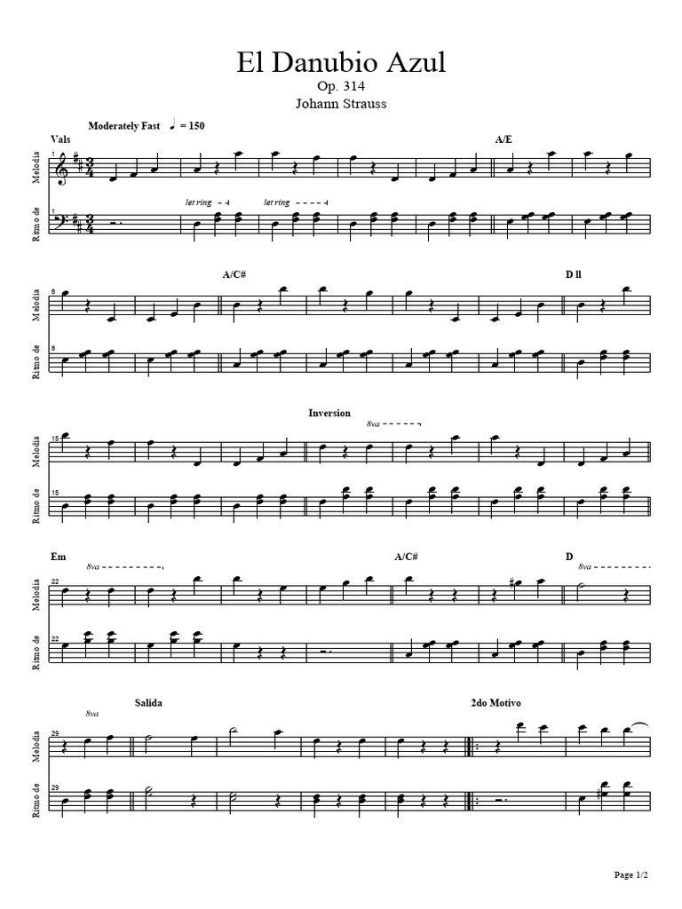 Partitura de El Danubio Azul | PDF | El danubio azul | Danubio