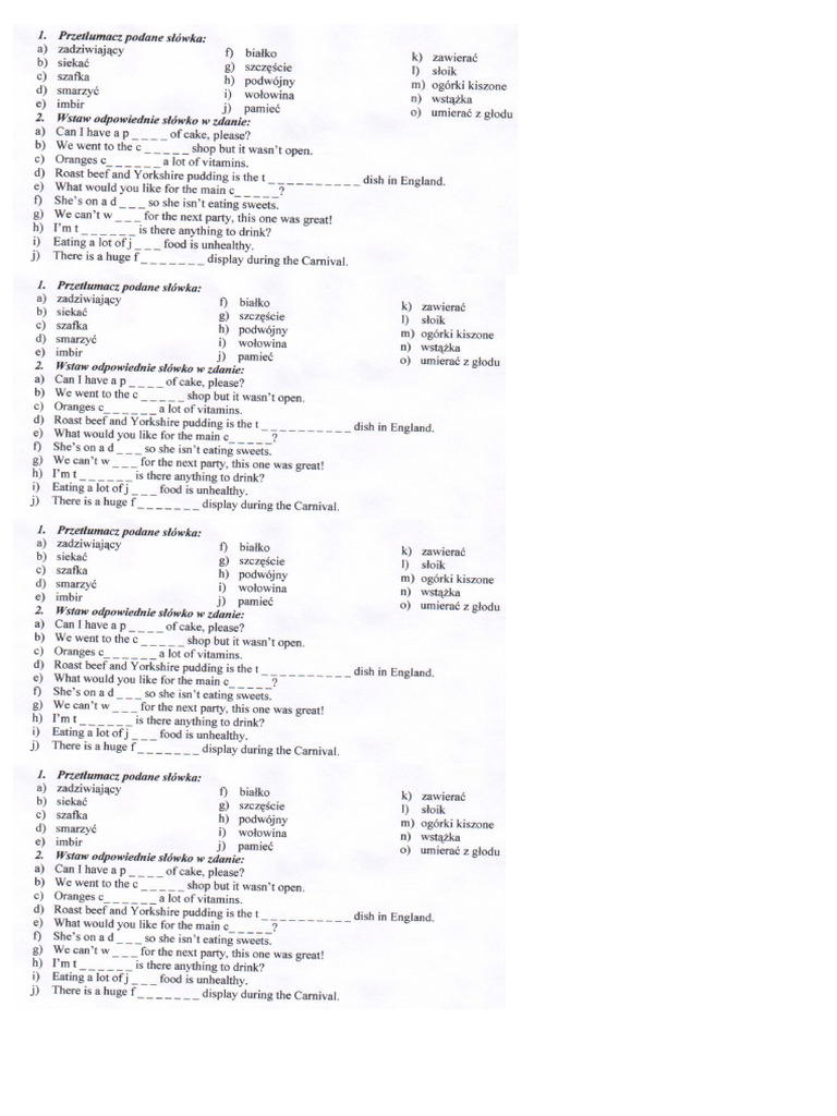 Vocabulary Test Unit 6 GR B | PDF