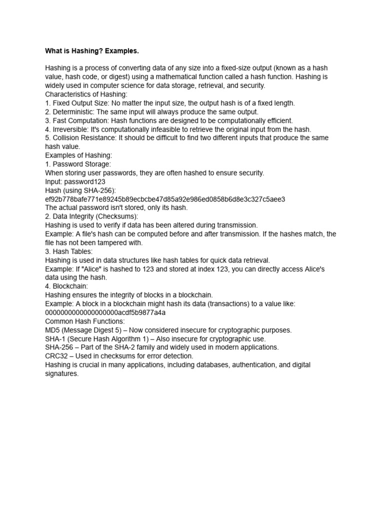 What is Hashing_ Examples | PDF