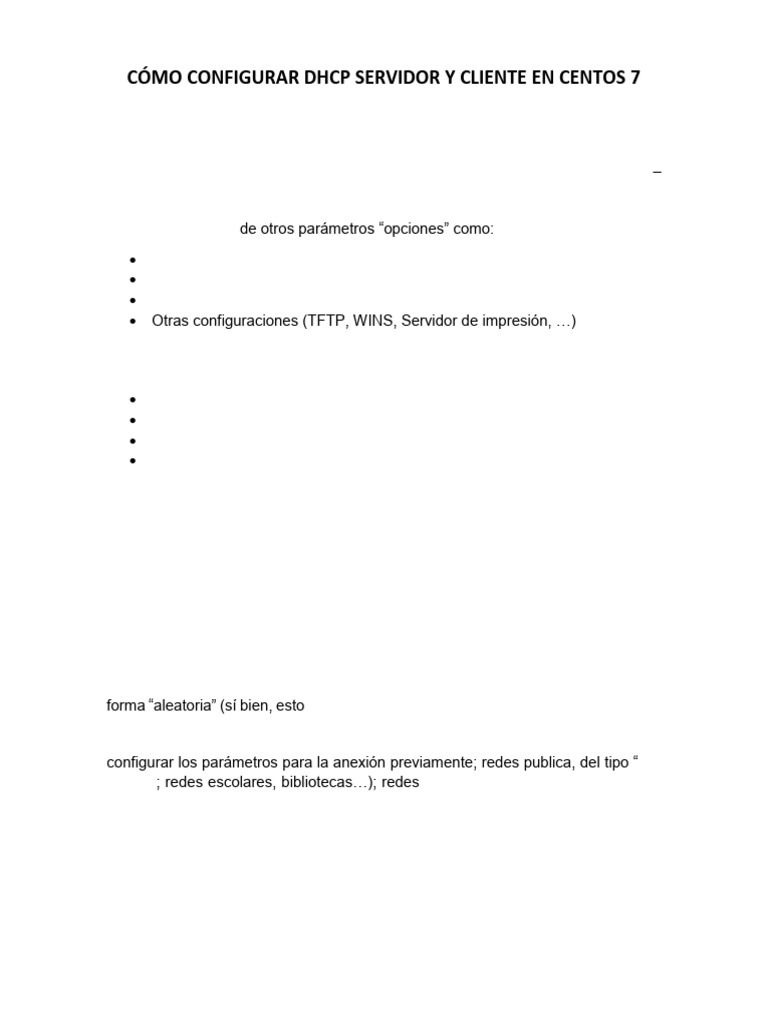 Paso A Paso Configuración DHCP en Centos 7 | PDF | Dirección IP ...