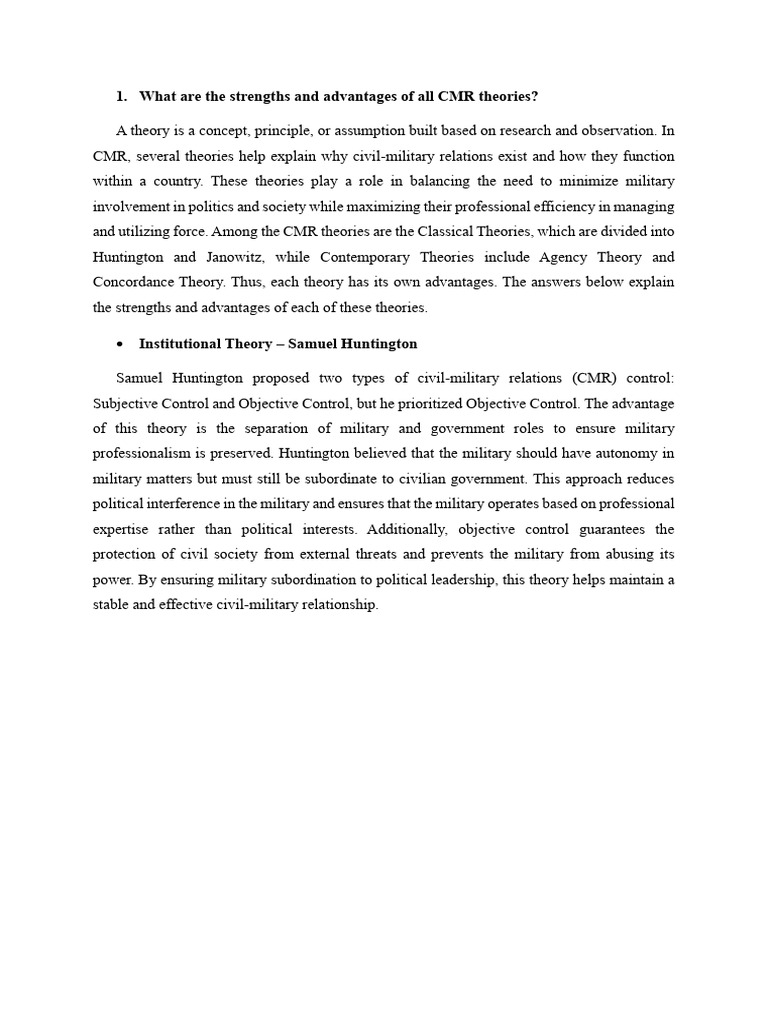 Civil Military Theories | PDF