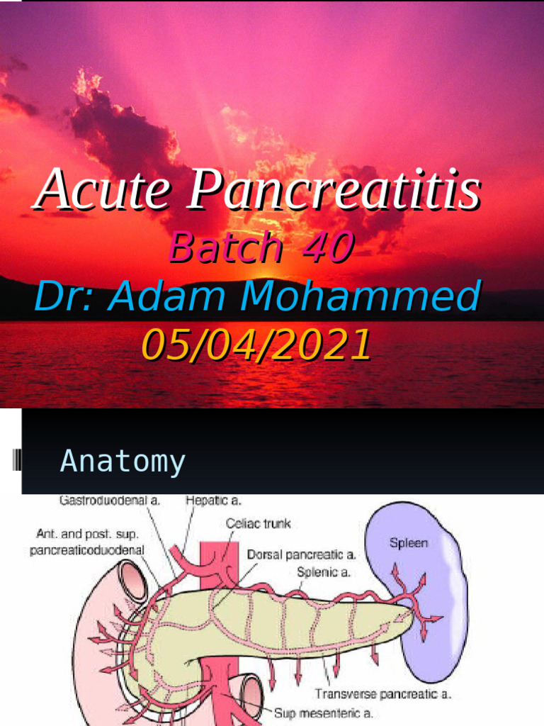 Acute Pancreatitis | PDF | Pancreas | Human Diseases And Disorders