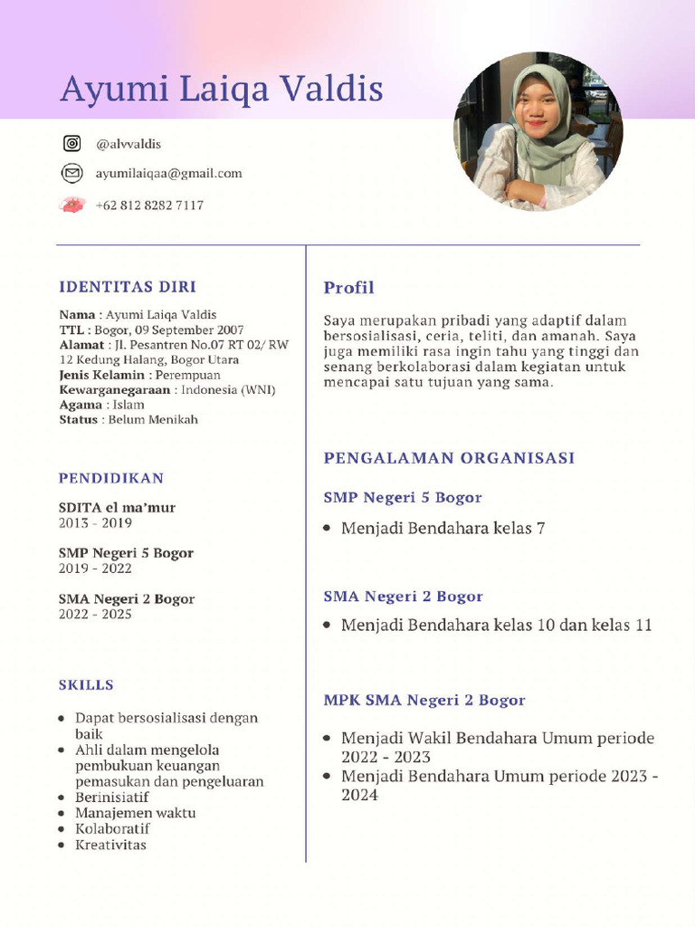 CV Ayumi Laiqa | PDF