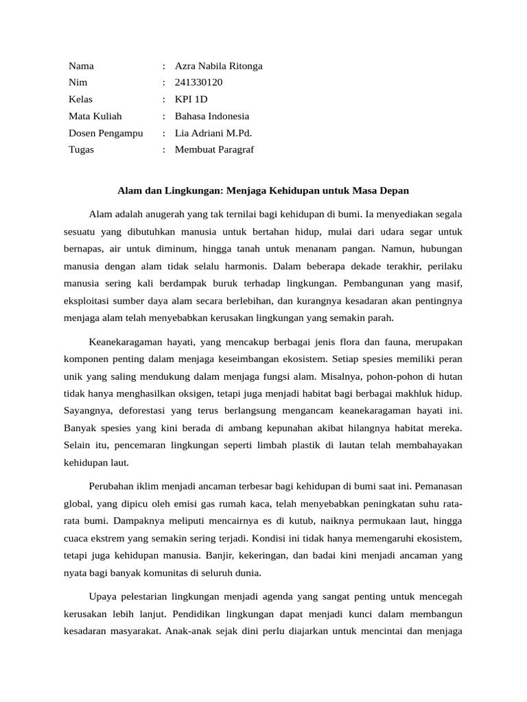 Tugas B.Indonesia (Azra Nabila Ritonga) | PDF