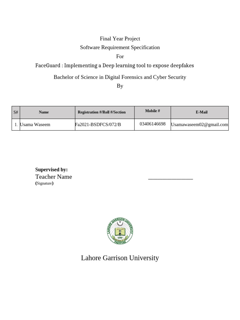 SRS Deepfake Image Forensics | PDF | Deep Learning | Software