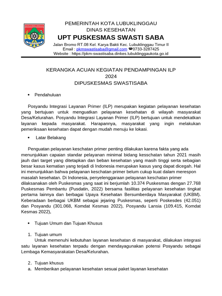 KAK Pendampingan ILP | PDF