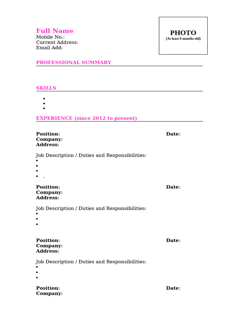Aj Resume Template | PDF