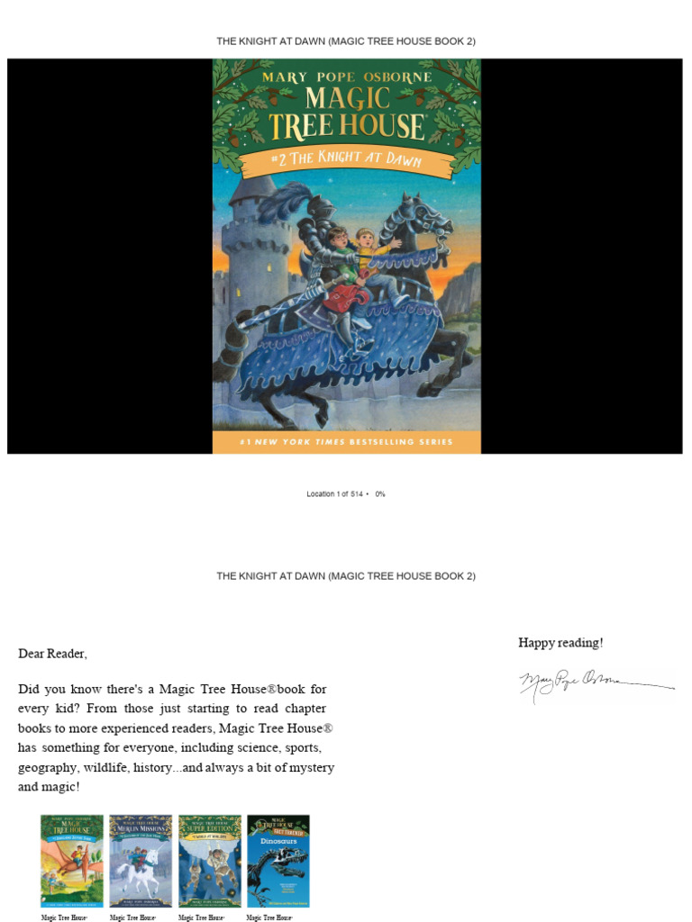 Knight at Dawn: Magic Tree House #2 | PDF | Magic Tree House