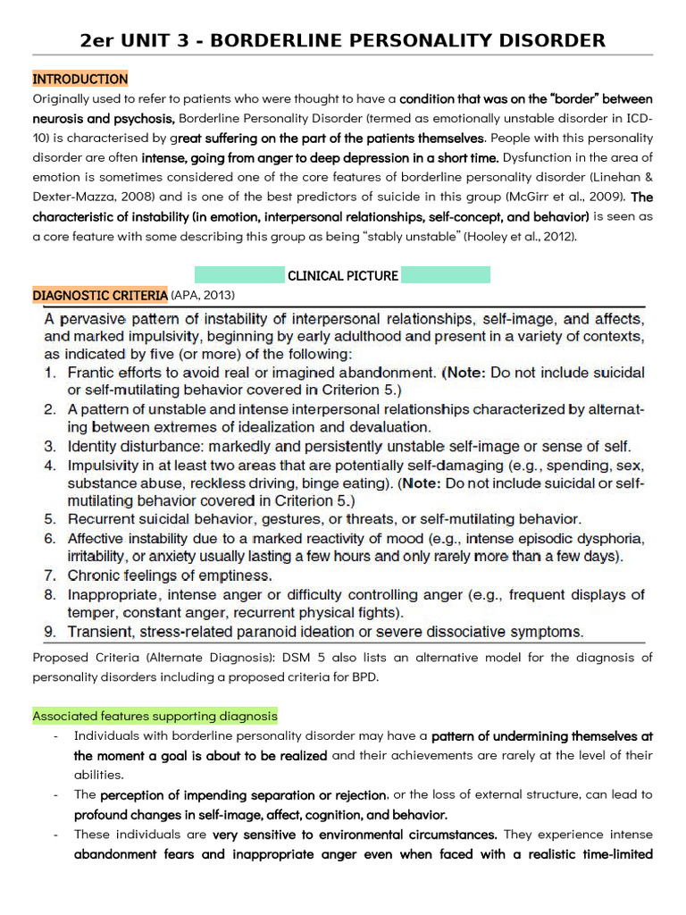 Borderline PD | PDF | Borderline Personality Disorder | Personality ...