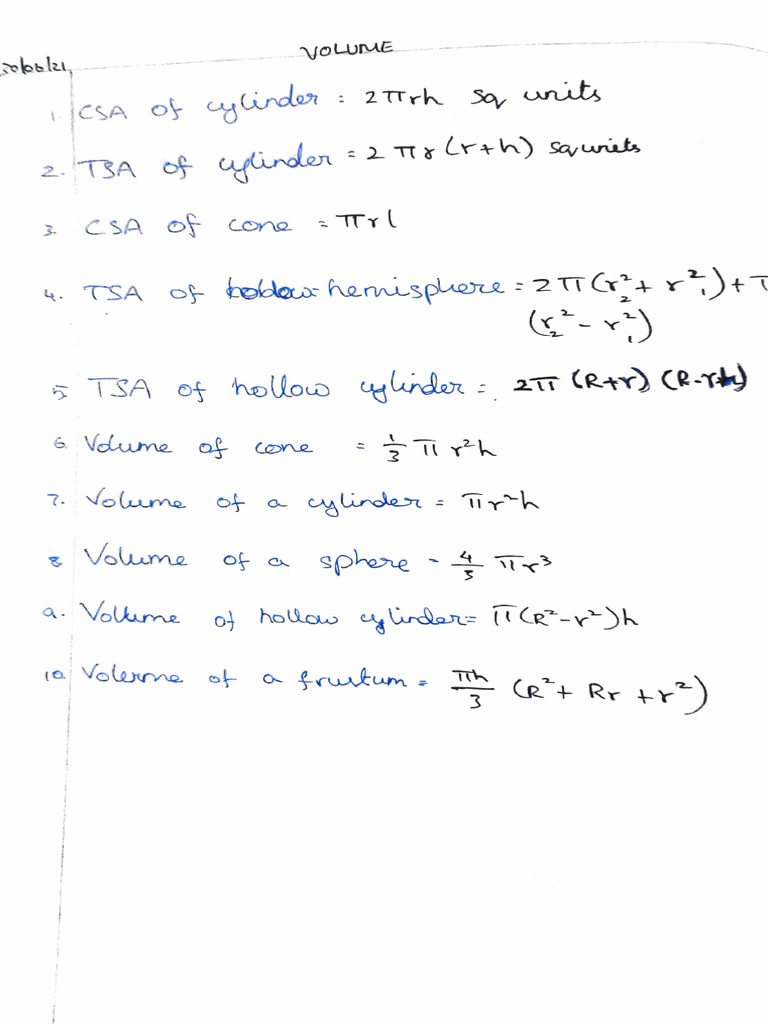 Maths Mensuration Volume | PDF