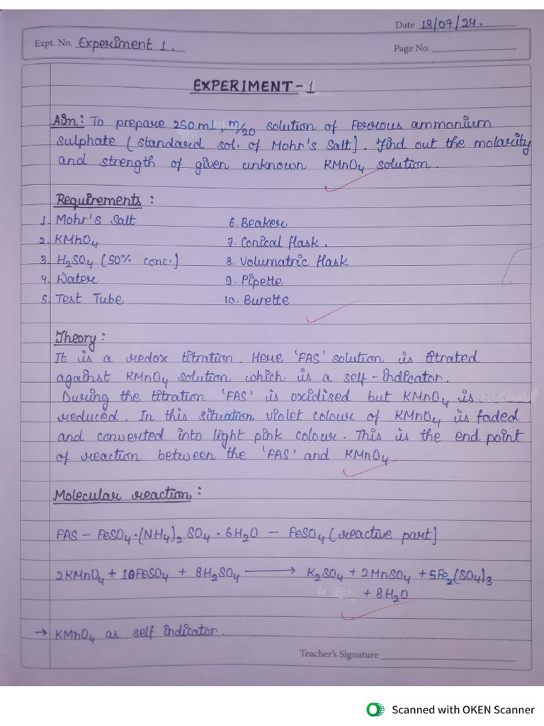 Chemistry Practical | PDF