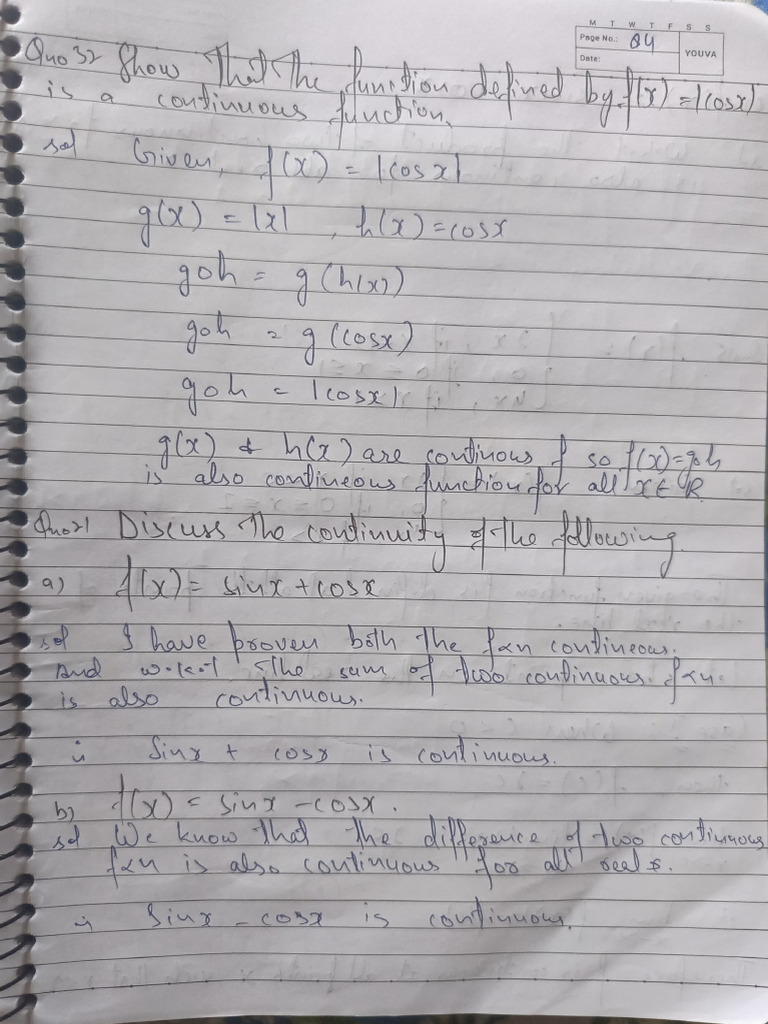 Continuity And Differentiability Pdf 5 Pdf