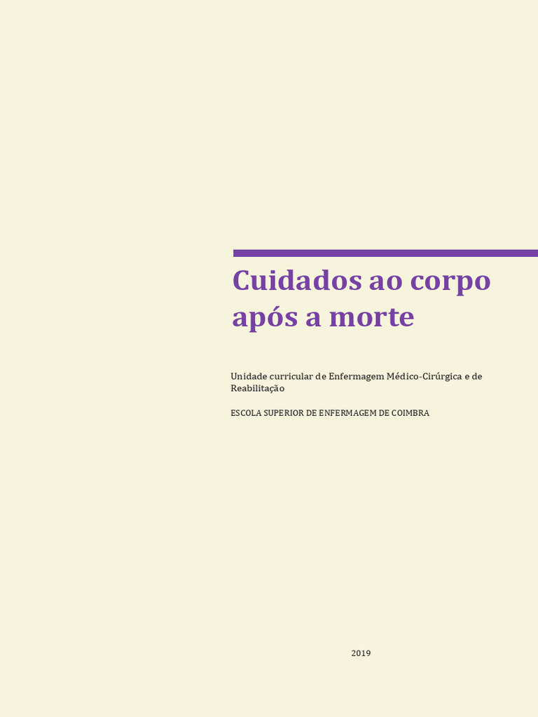 Cuidados de Enfermagem Pós-Morte | PDF | Morte | Opioide