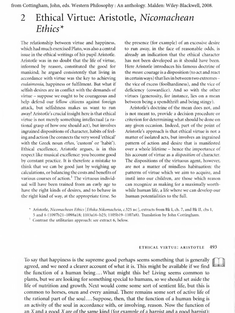 Aristotle's Ethical Virtue Explained | PDF | Virtue | Courage