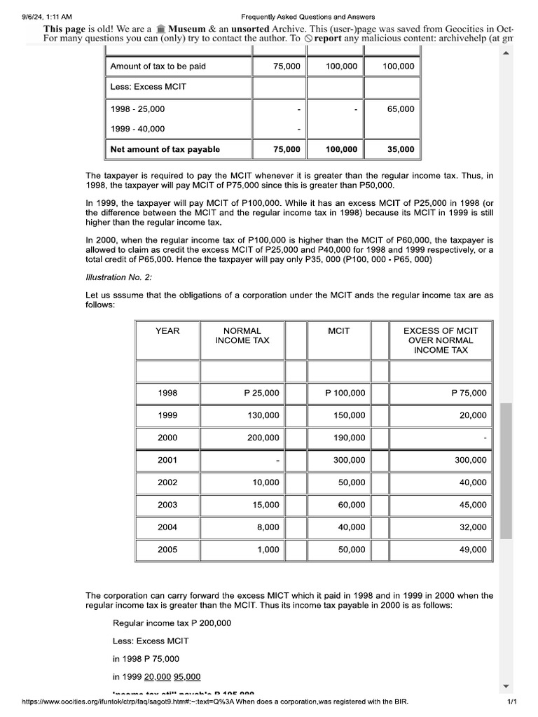 4. MCIT SAMPLE ENTRIES | PDF