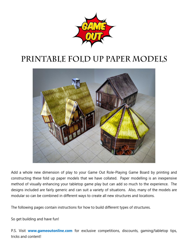 Fold Up Paper Model Instructions | PDF | Adhesive