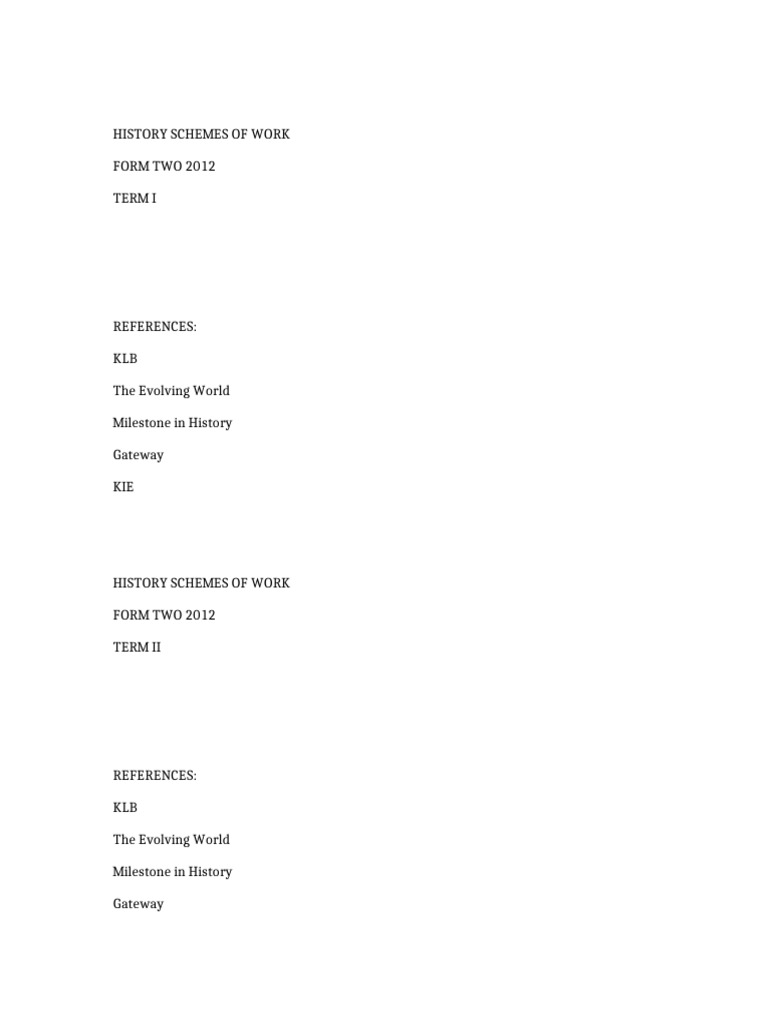 Final Edited History Scheme Form 2 | PDF