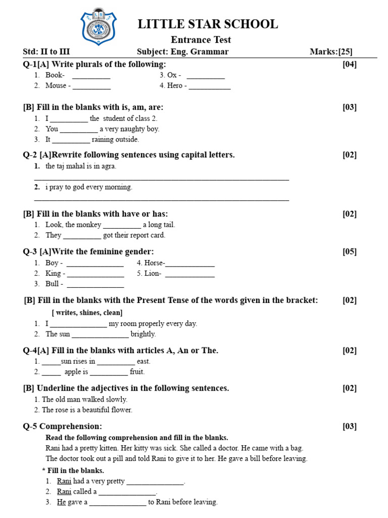 Grade 2 To 3 Grammar 2023 | PDF | Linguistic Typology | Grammar