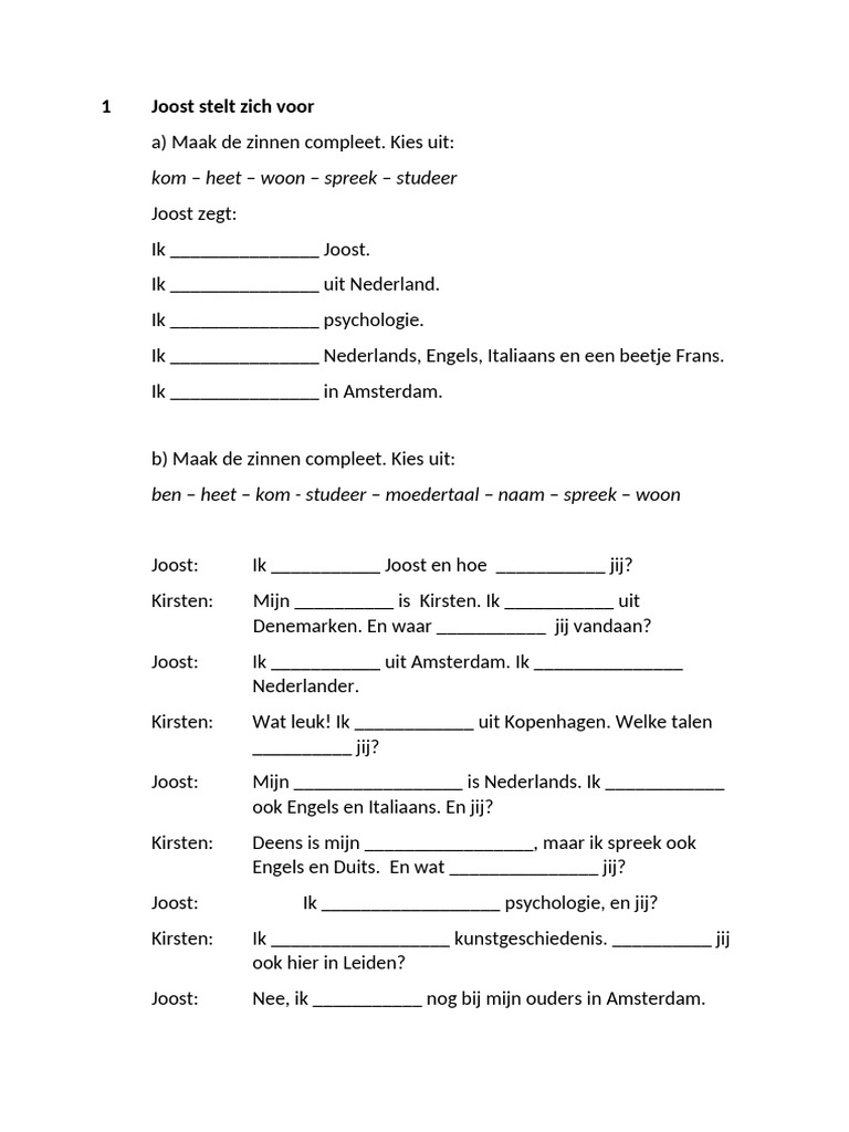 Joost Stelt Zich Voor | PDF