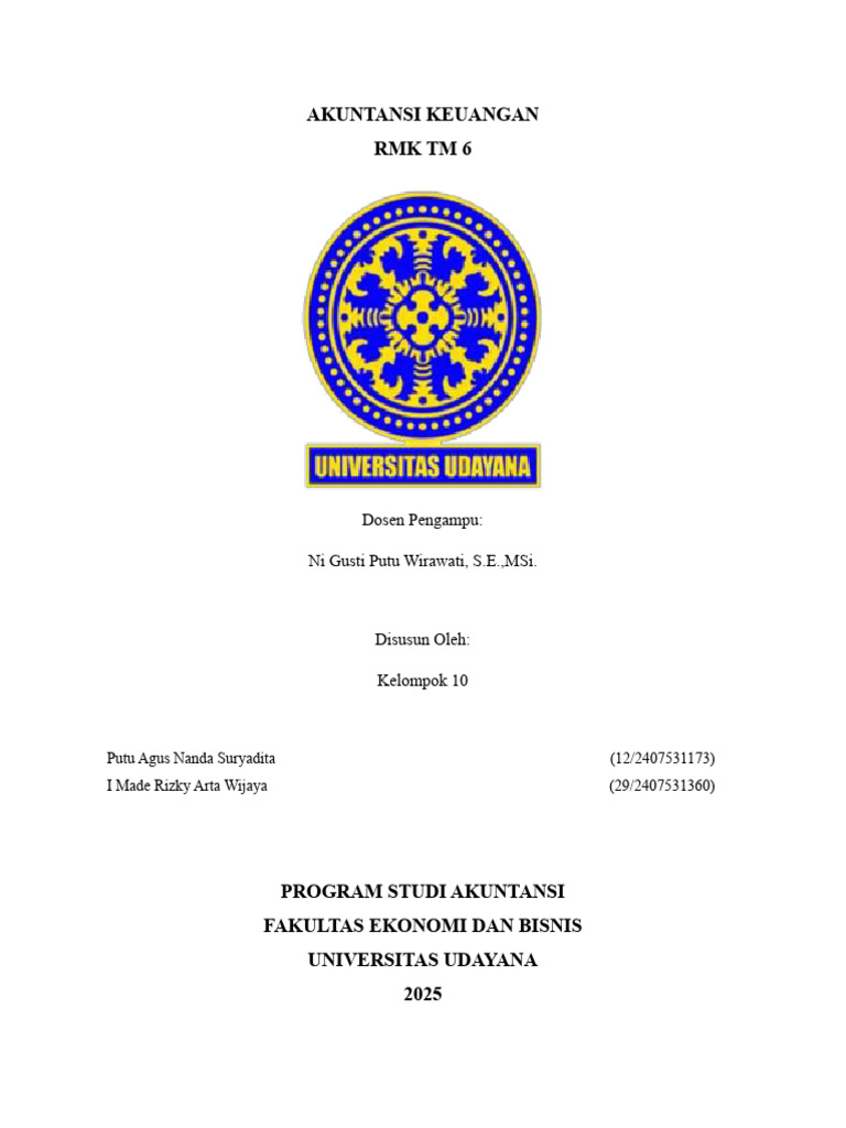Kelompok 10_RMK Akuntansi Keuangan Bab 6 | PDF