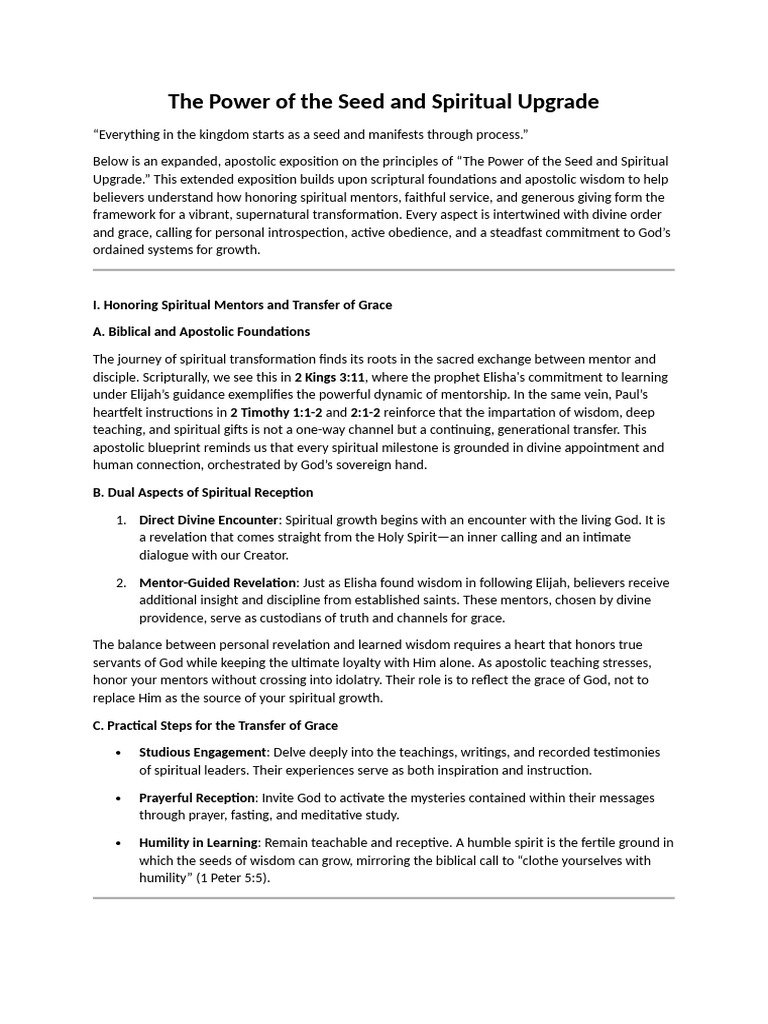 The Power of the Seed and Spiritual Upgrade | PDF | Revelation ...