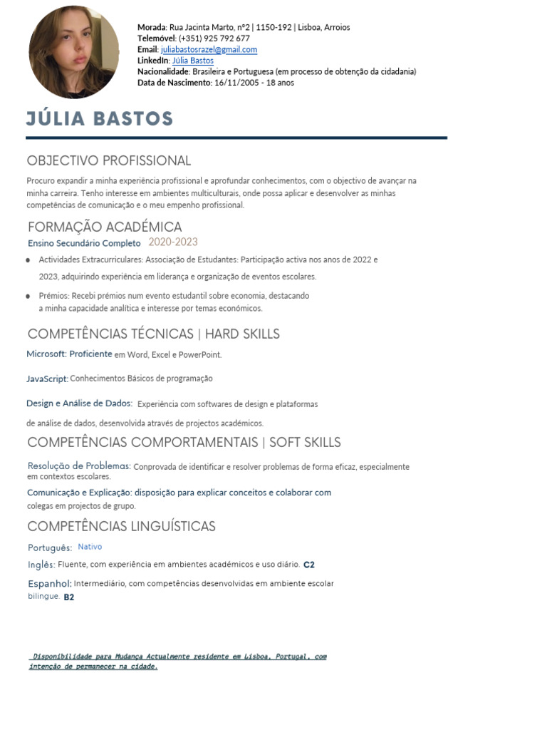 Currículo - Júlia Bastos .Docx - PDF - 20241001 - 183921 - 0000 | PDF