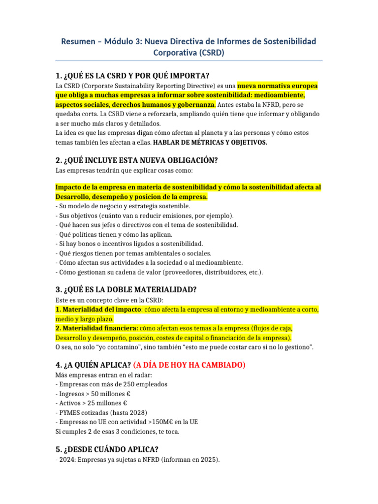Resumen CSRS Modulo3 | PDF | Sustentabilidad | Business