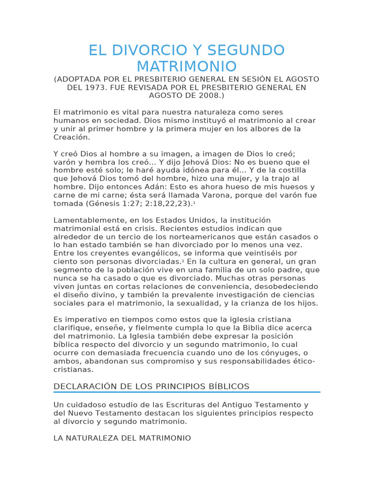Divorcio y Matrimonio según la Biblia | PDF | Adulterio | Divorcio