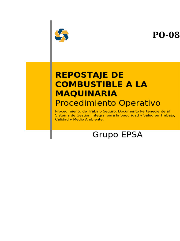 PO-08 - Repostaje de Maquinaria - Ed02 | PDF | Camión | Combustible diesel