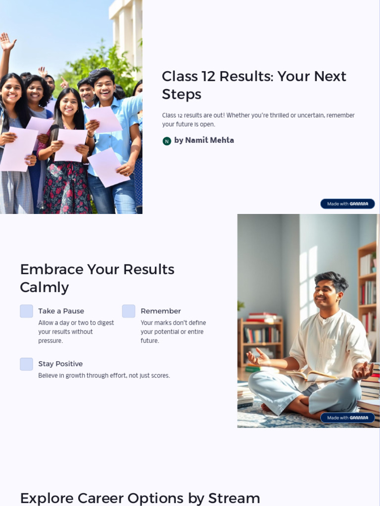 Class 12 Results: Next Steps Guide | PDF