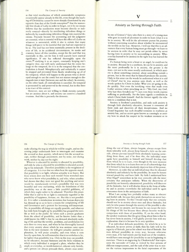 The Concept of Anxiety V | PDF