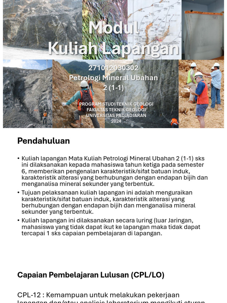 Modul Kuliah Lapangan Petrologi Mineral Ubahan 2025 | PDF