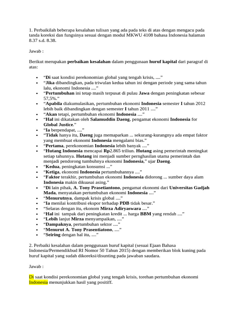 Tugas 3 Bahasa Indonesia | PDF