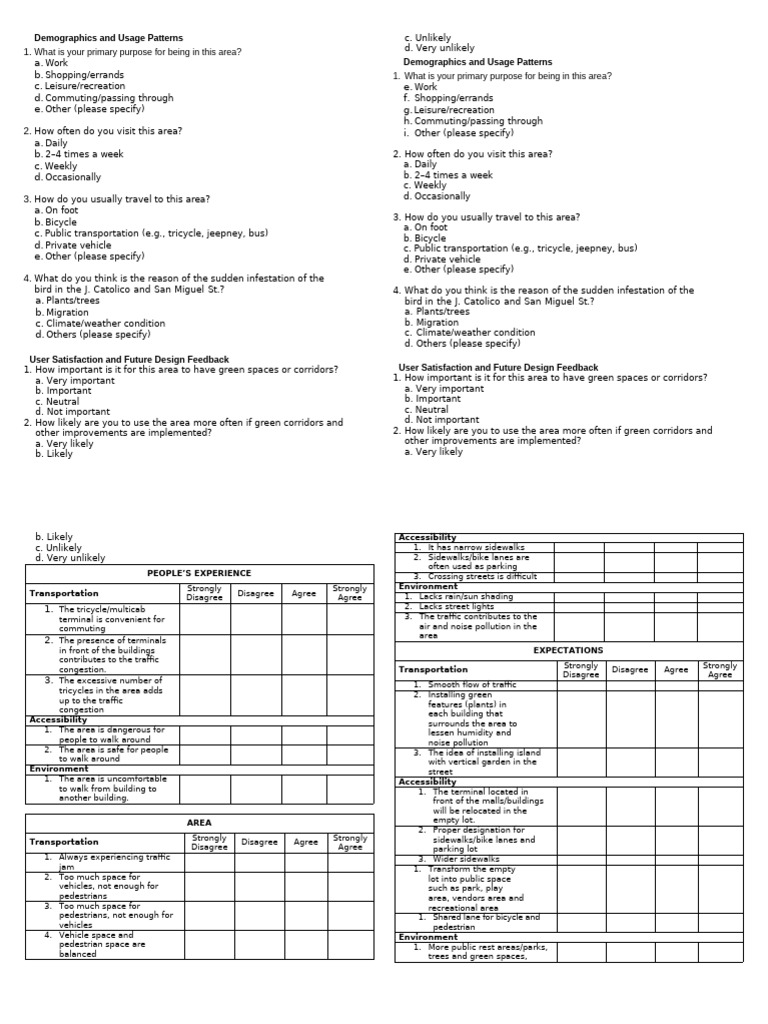 Design 07 Case Study Questionnaire Green Corridor | PDF | Traffic | Sidewalk