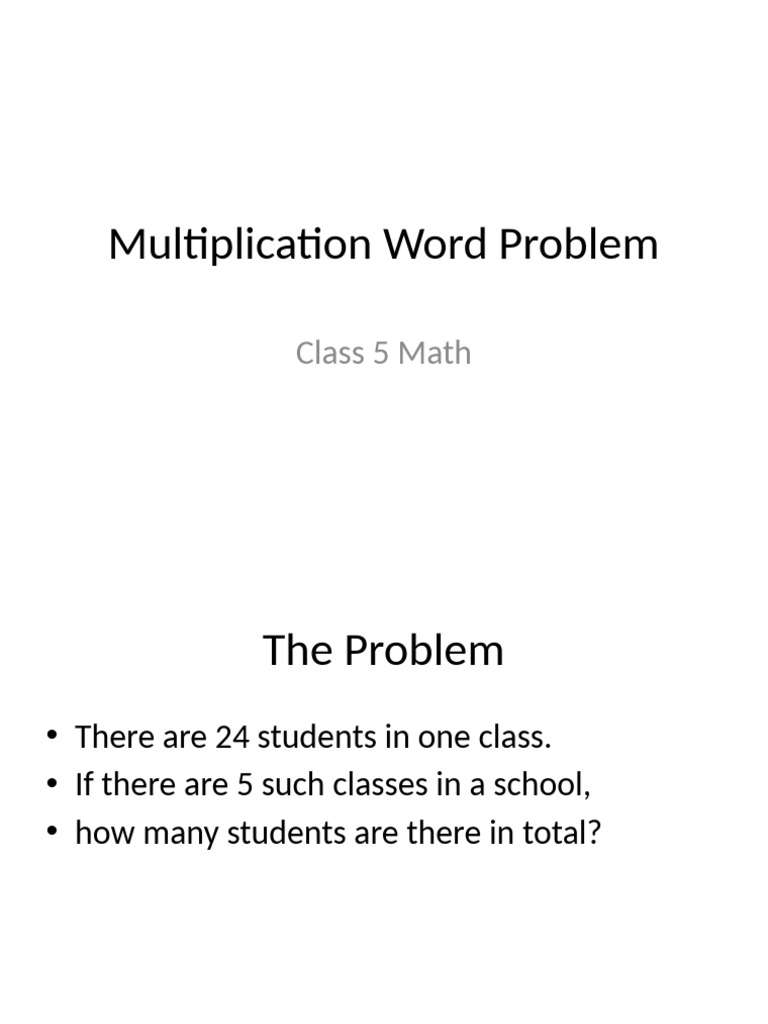Class 5 Multiplication Word Problem | PDF