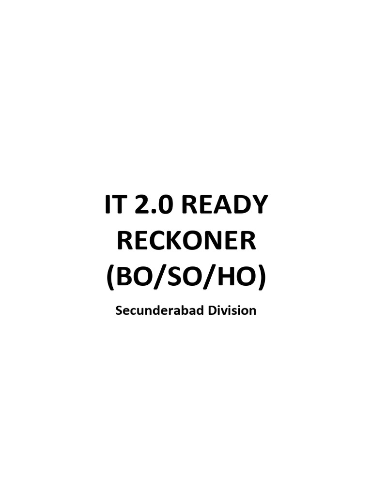 Ready Reckoner IT 2.0 BO SO HO | PDF | Cheque | Payments