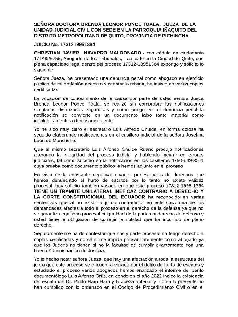 Irregularidades en Proceso Judicial en Quito | PDF | Caso de ley | Juez