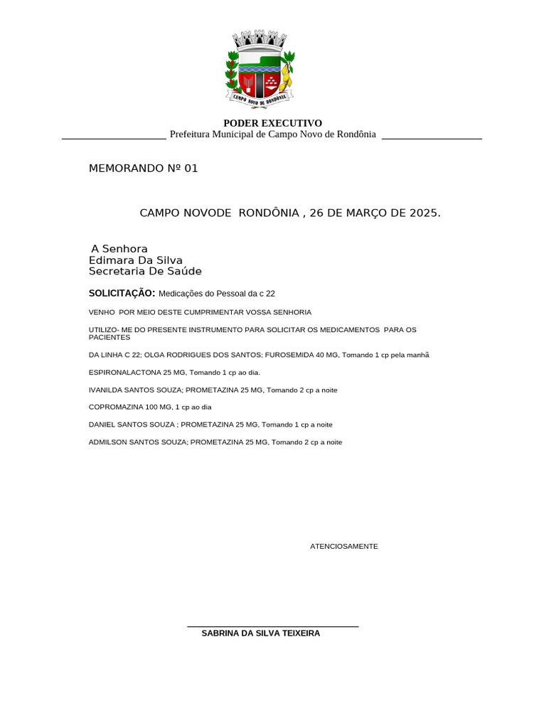 Memorando Edimara | PDF