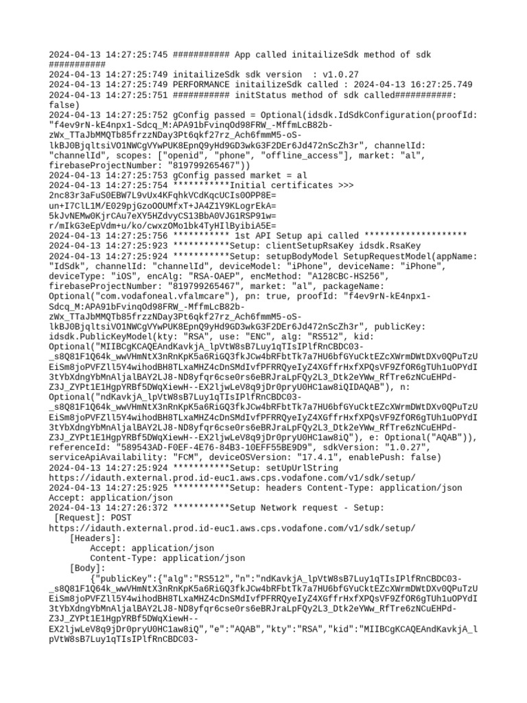 Id SDK Logs | PDF | Computing | Computer Security