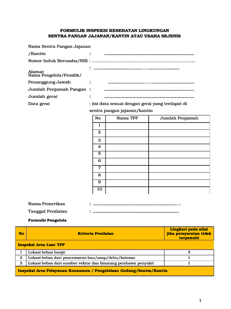 PDF Form Ikl Sentra Pangan Jajanan - Compress | PDF